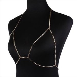 Intimates & Sleepwear | Silver Plated Rhinestone Bra Chain Size Os ...